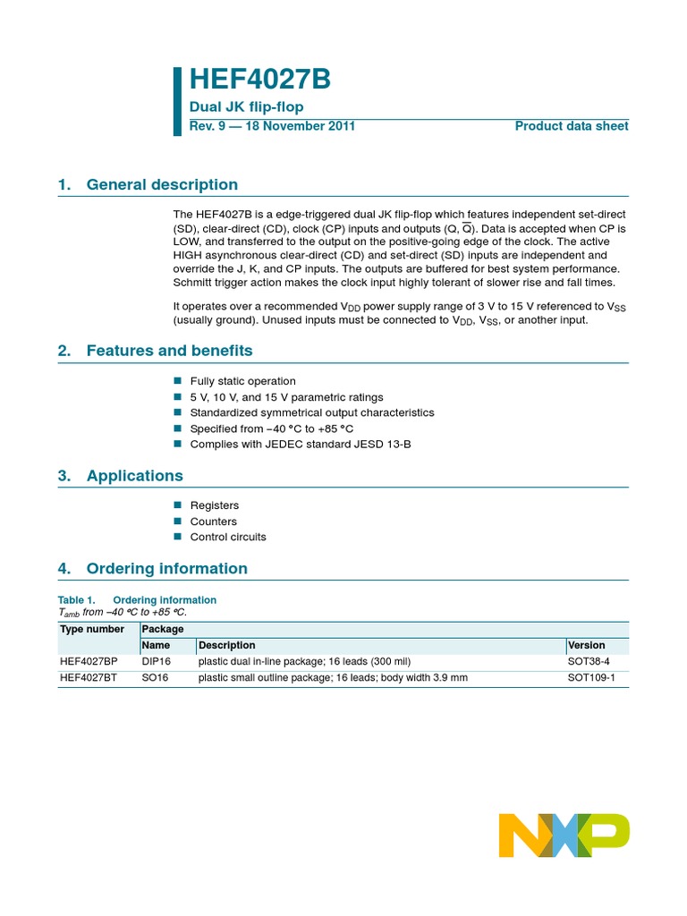 HEF4027B: 1. General Description | PDF