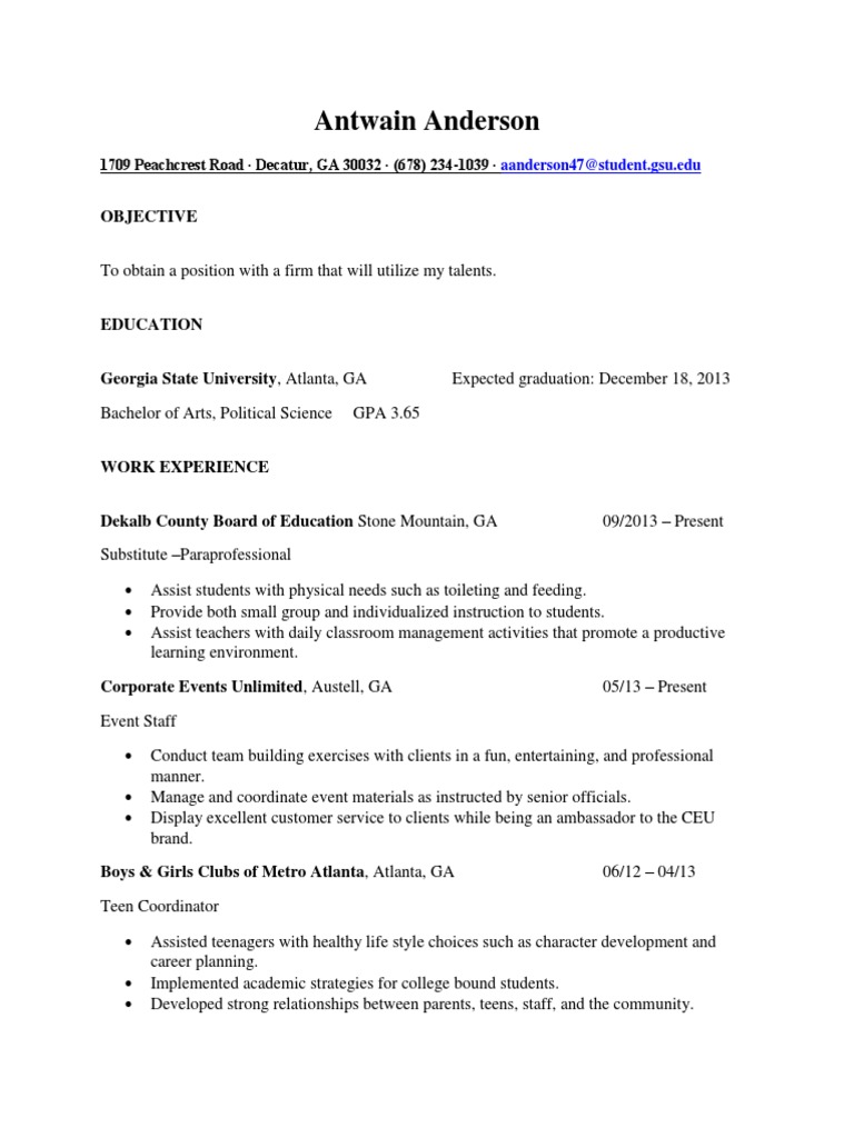 Antwain Anderson's Professional Profile | PDF | Career & Growth