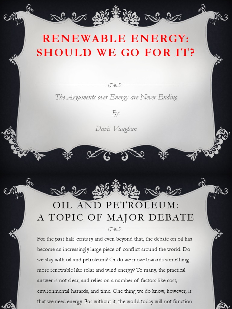 Renewable Energy vs. Oil Debate Insights | PDF | Renewable Energy ...