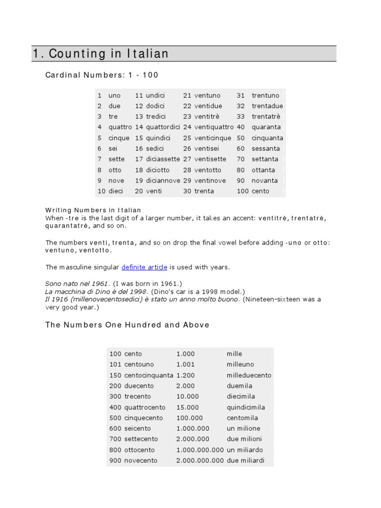Italian Grammar Workbook | PDF