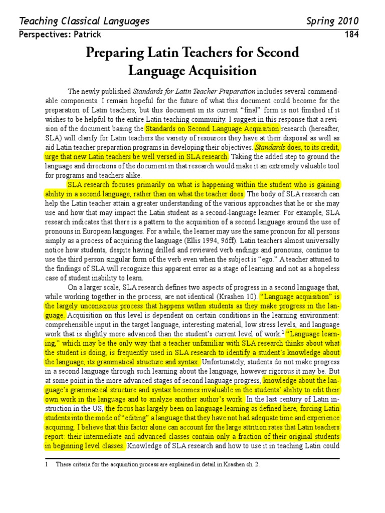 Preparing Latin Teachers | PDF | Second Language Acquisition | Second ...