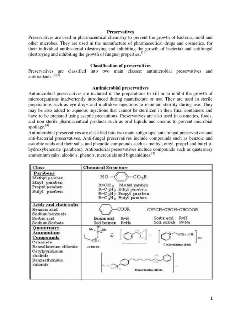 Overview of Pharmaceutical Preservatives | PDF | Antimicrobial ...