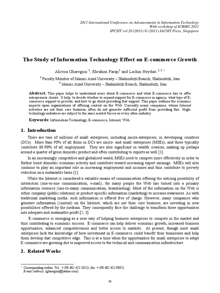 The Study of Information Technology Effect On E-Commerce Growth | PDF ...