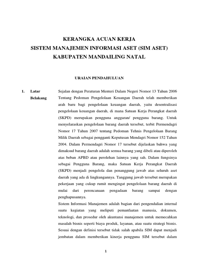 Kak Sim Aset | PDF | Teknologi & Rekayasa