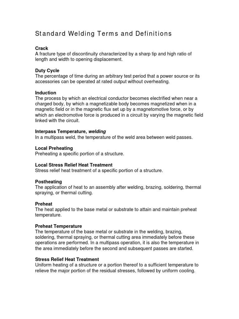 Essential Welding Terms Explained | PDF