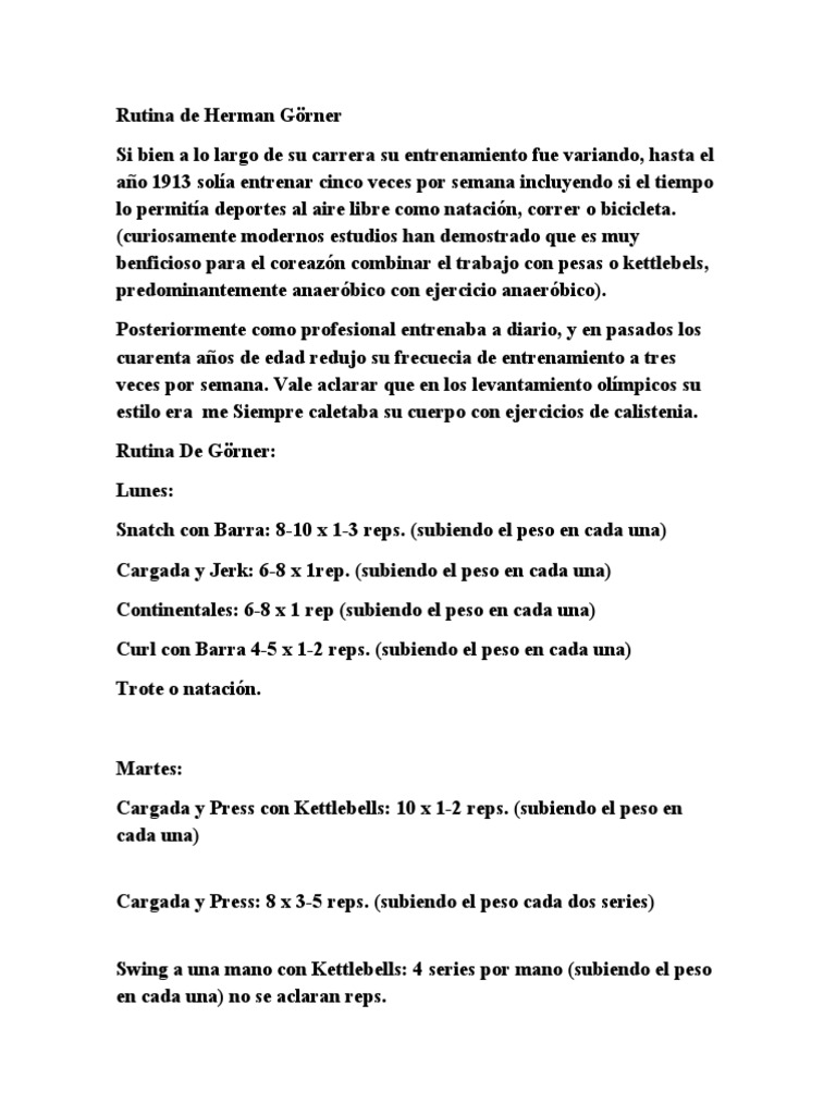 Rutina de Herman Görner | PDF