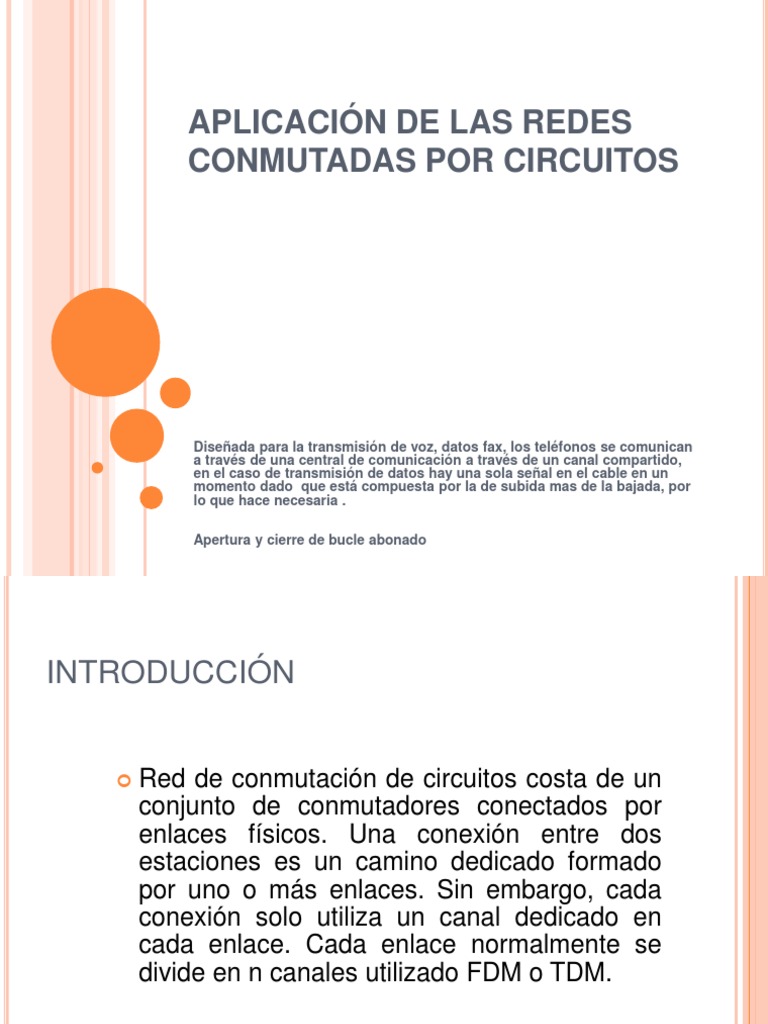 Aplicación de Las Redes Conmutadas Por Circuitos | PDF | Red Telefónica Conmutada | Red de ...