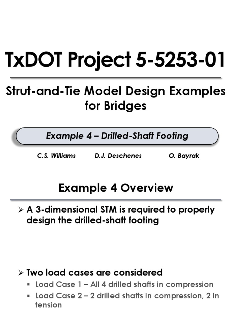 Drilled-Shaft Footing Design Example | PDF | Column | Stress (Mechanics)