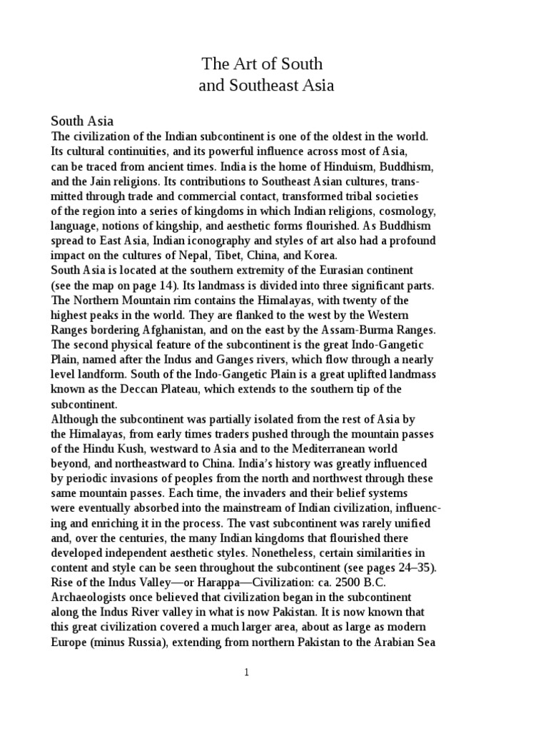 The Art of South and Southeast Asia | PDF | Gautama Buddha | Indian ...