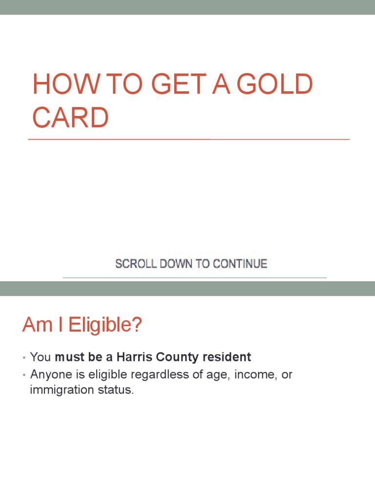 Gold Card | Identity Document | Medicaid