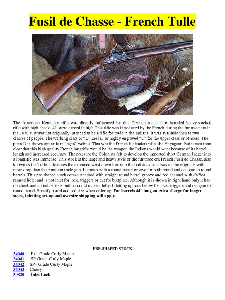 Fusil De Chasse French Tulle Rifle Pdf Rifle Gun Barrel