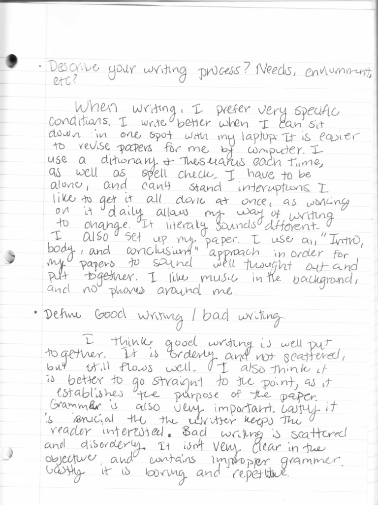 In Class Writing 1 | PDF