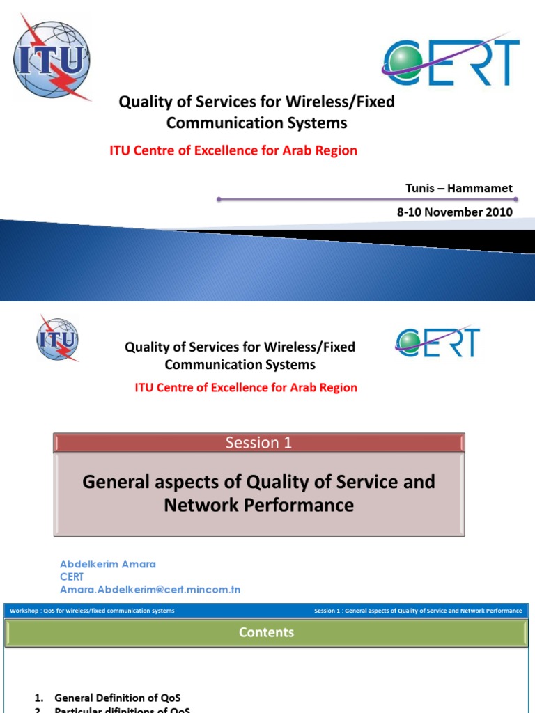 Quality of Services For Wireless/Fixed Communication Systems | PDF ...