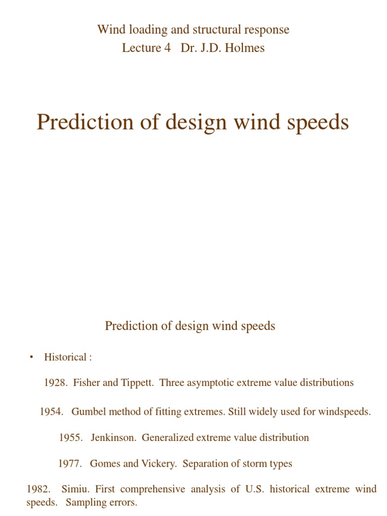 Prediction of design wind speeds and structural response | PDF ...