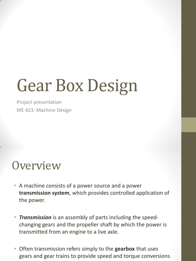 Gear Box Designing | PDF | Transmission (Mechanics) | Gear