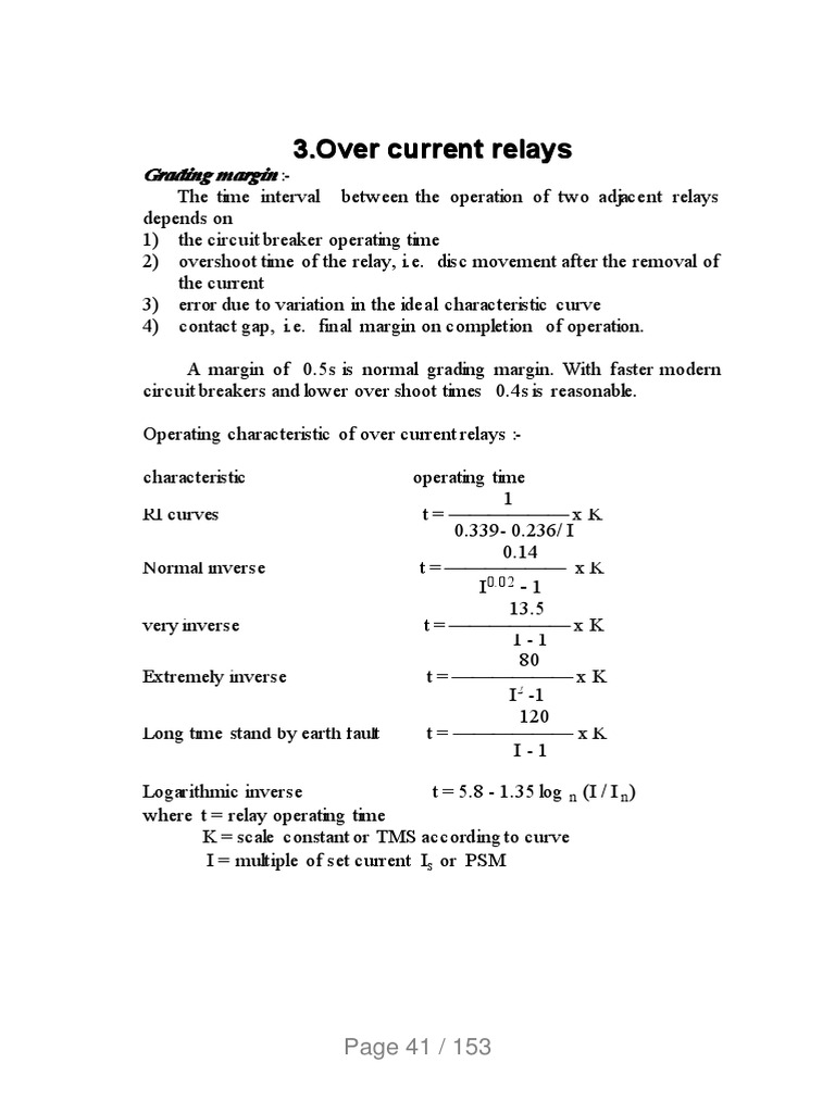 Overcurrent - Relay Setting 3 | PDF