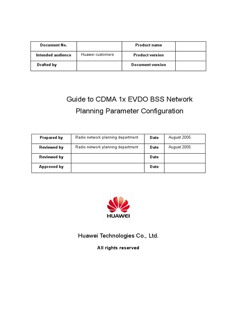 Guide To CDMA 1X EVDO BSS Network Planning Parameter Configuration ...