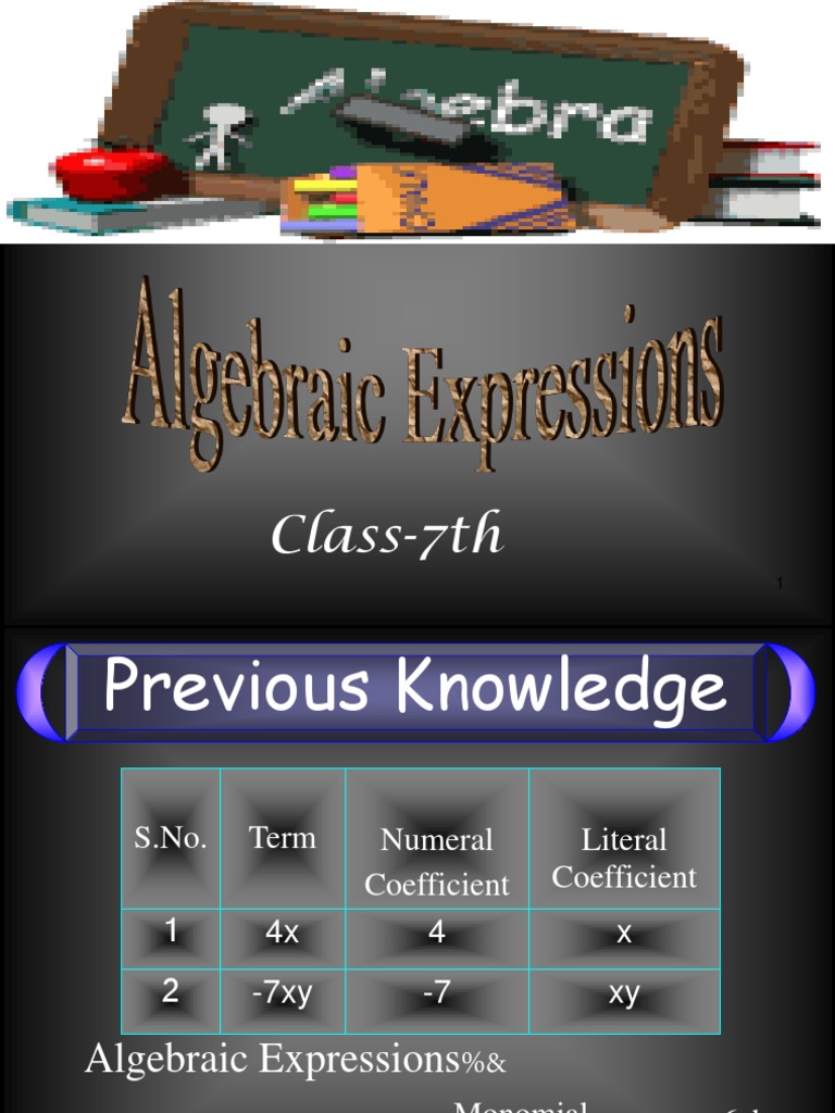 Algebraic Expressions and Multiplication | PDF | Multiplication | Numbers