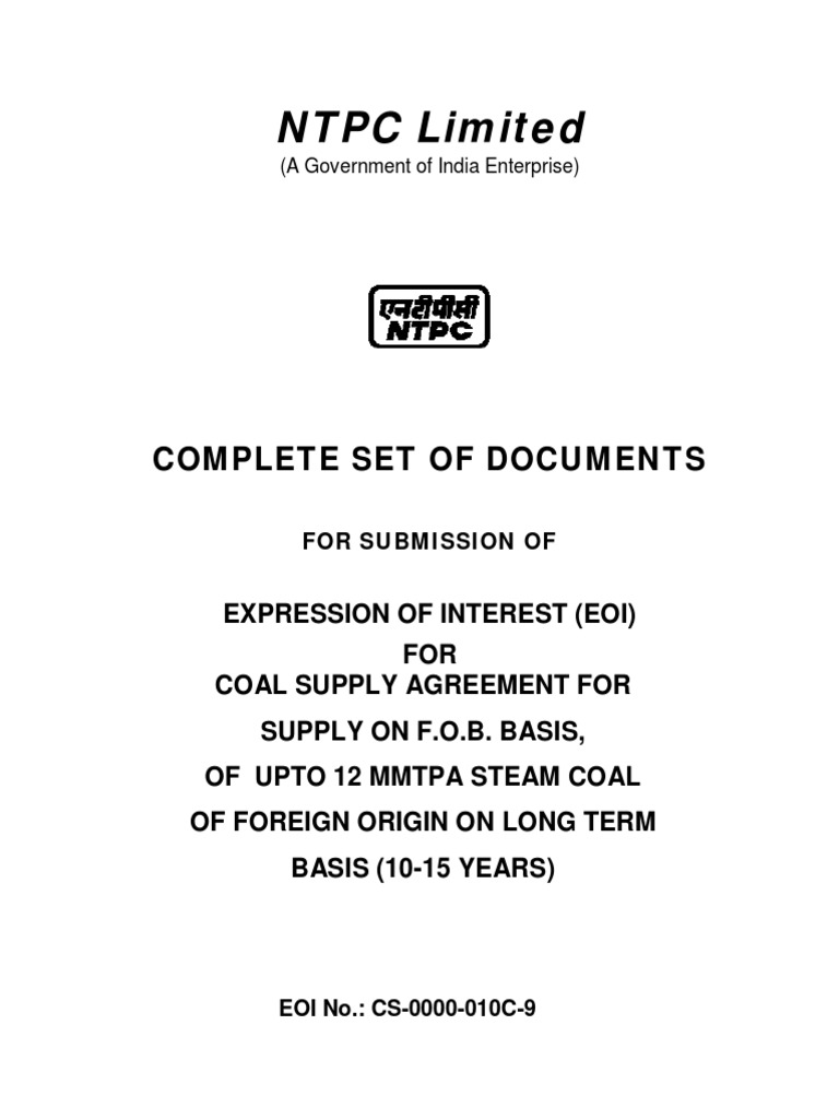 NTPC Coal Supply Bid Document | PDF | Request For Proposal | Mining
