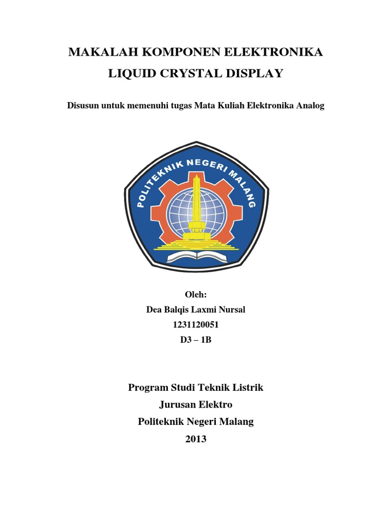 Makalah Liquid Crystal Display | PDF