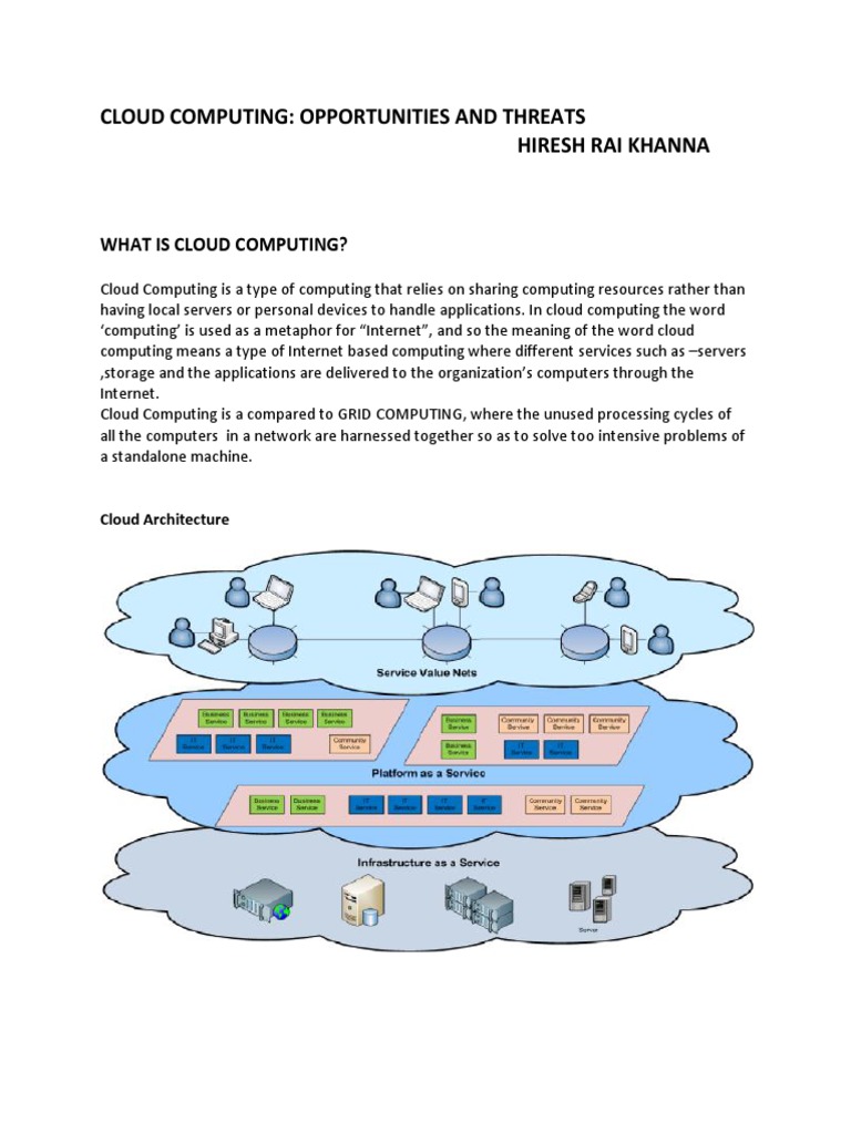 Cloud Computing - Opportunities & Threats | PDF | Software As A Service | Cloud Computing