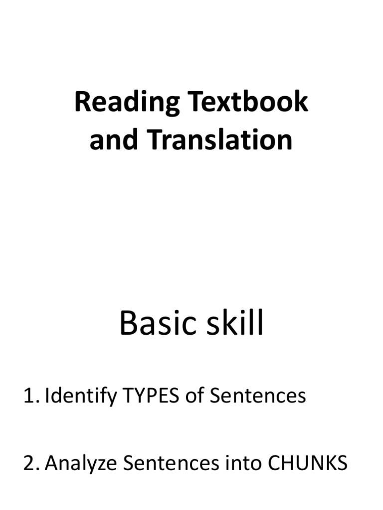 Reading Textbook Translation Skills | PDF | Sentence (Linguistics) | Adverb