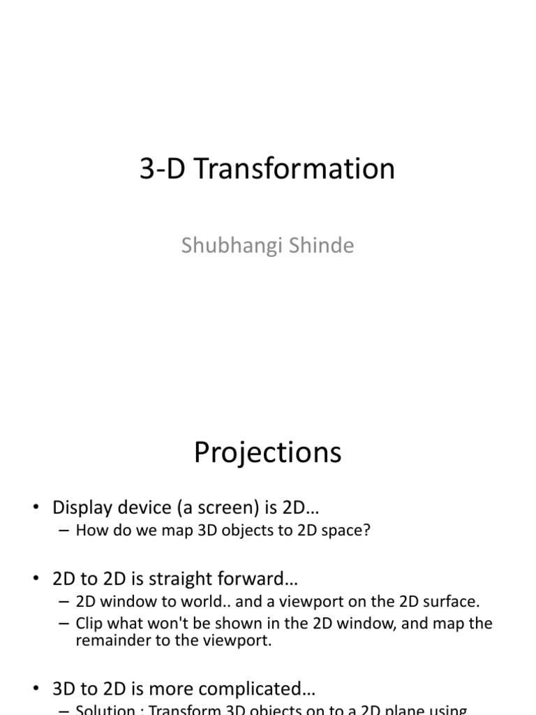 3 D Transformation Pdf Perspective Graphical Visual Journalism