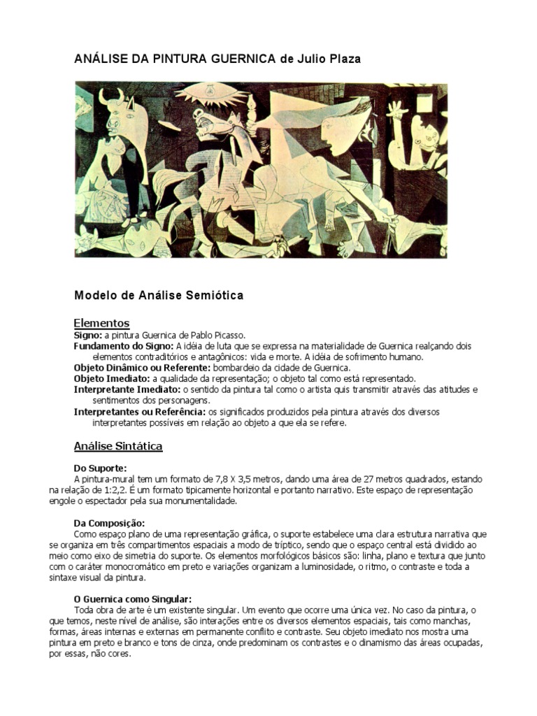 Analise Guernica 1 | PDF | Pinturas | Semiótica
