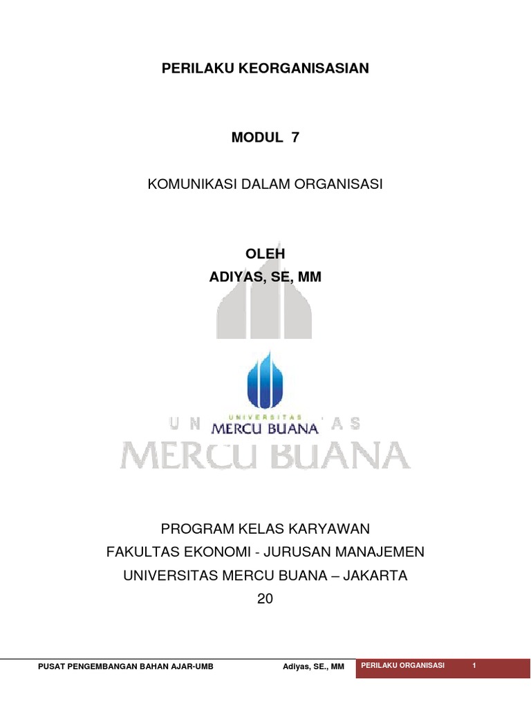 Komunikasi Dalam Organisasi: Perilaku Keorganisasian | PDF ...