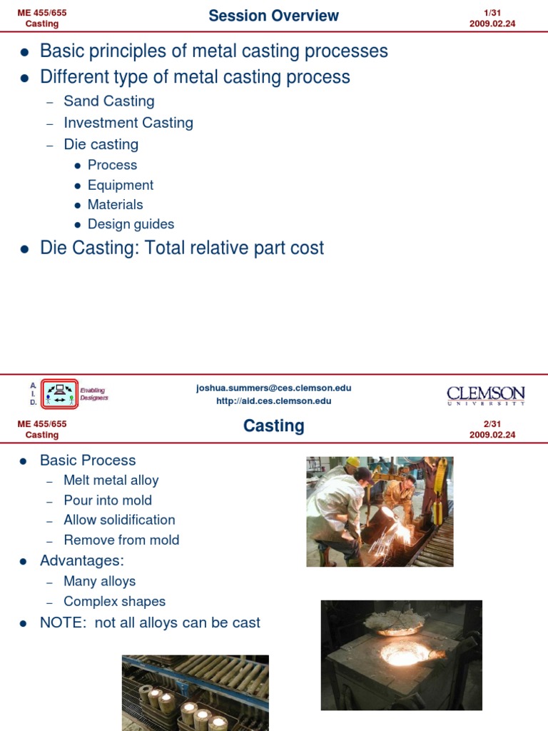 Metal Casting Techniques Guide | PDF | Casting (Metalworking) | Plastic