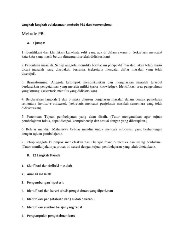Langkah Langkah Pbl