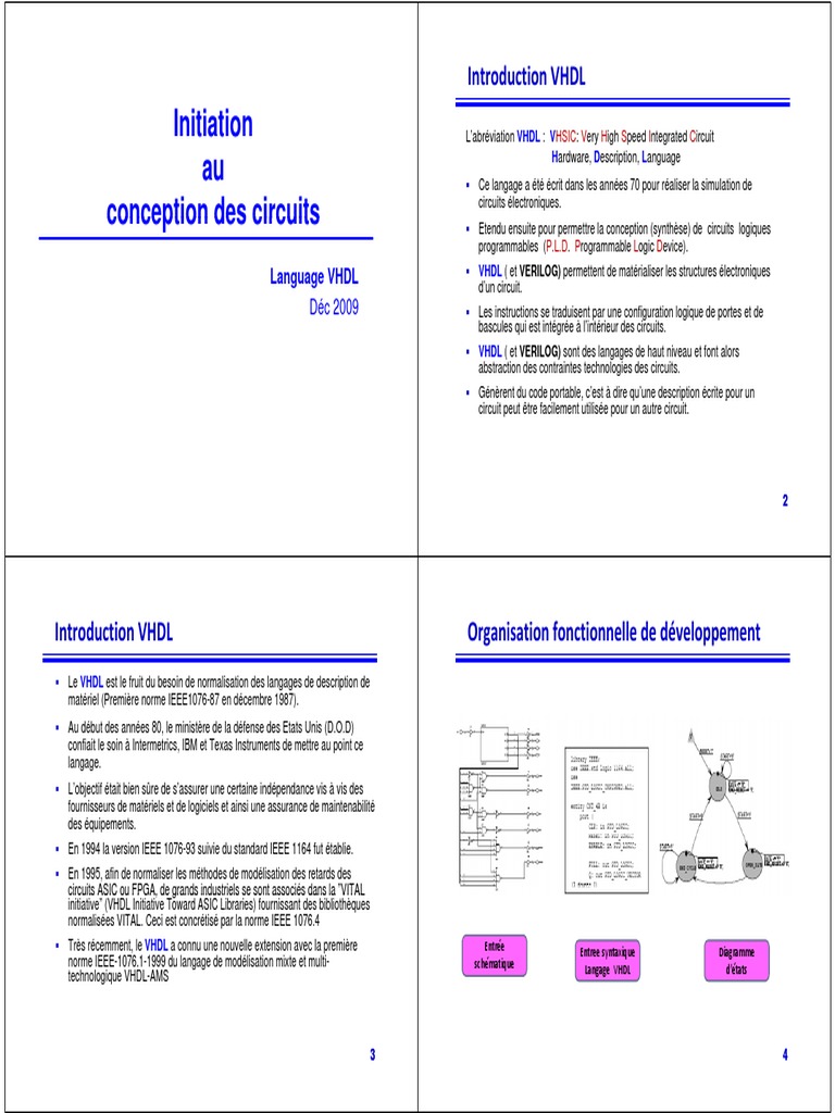 Chapitre 1 Introduction To VHDL | Descargar gratis PDF | VHDL | Programmation informatique