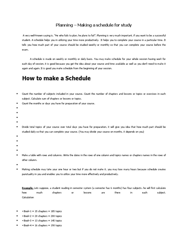 How To Make A Schedule | PDF