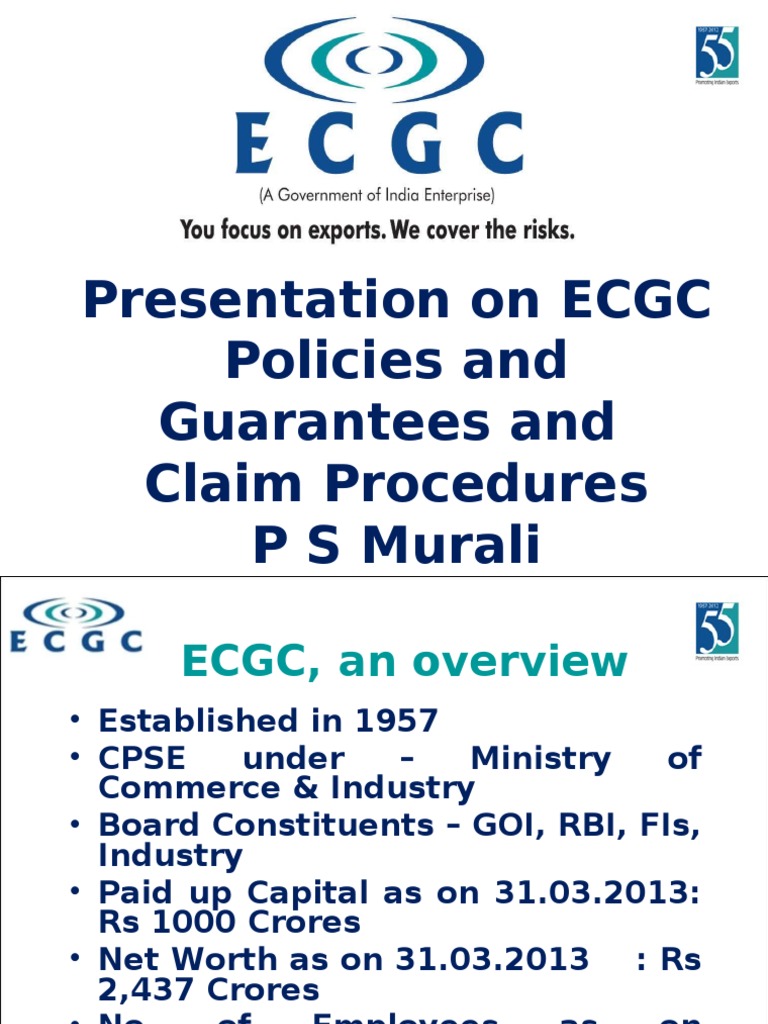 ECGC Policies, Guarantees and Claim Procedures | PDF | Insurance ...