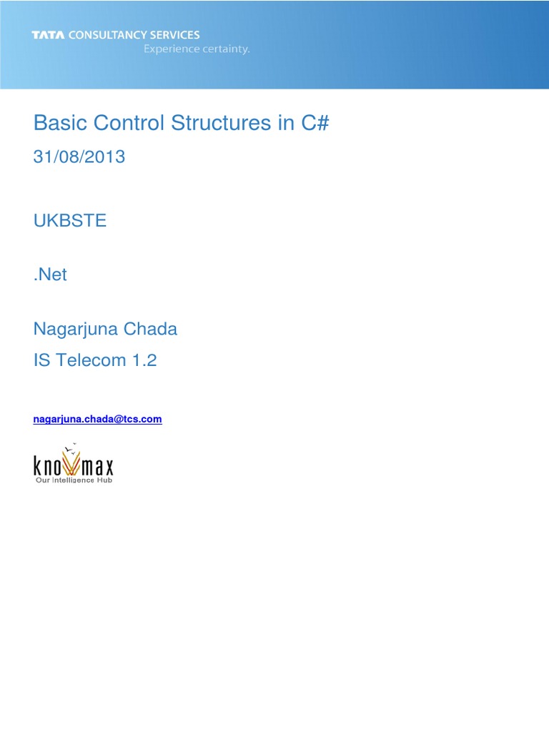 Control Structures in C# | Download Free PDF | Control Flow | Computing