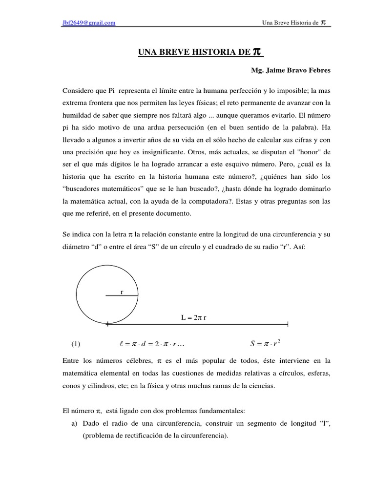 Una Breve Historia de Pi | PDF | Pi | Geometría