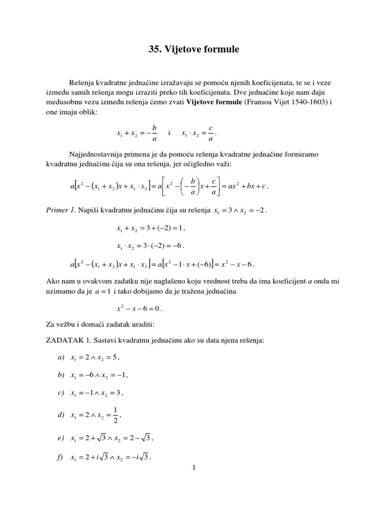 35.vijetove Formule | PDF