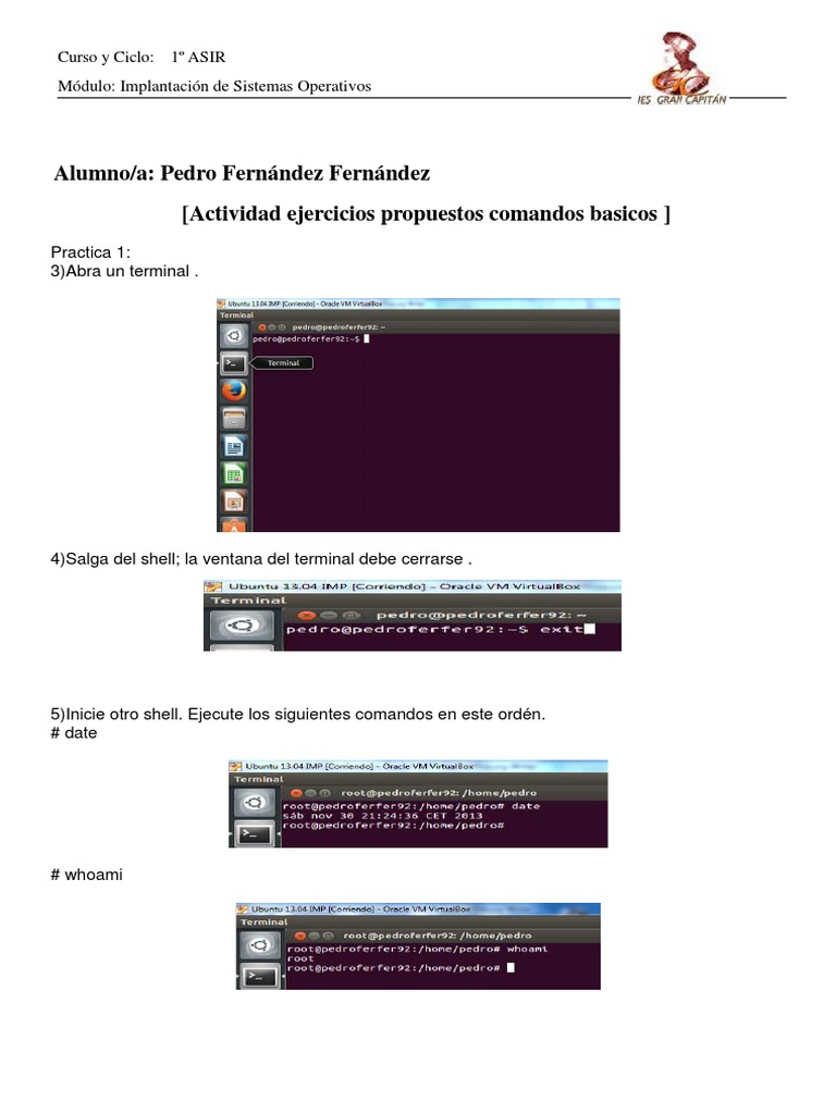 Ejercicios Propuestos Comandos Basicos | PDF