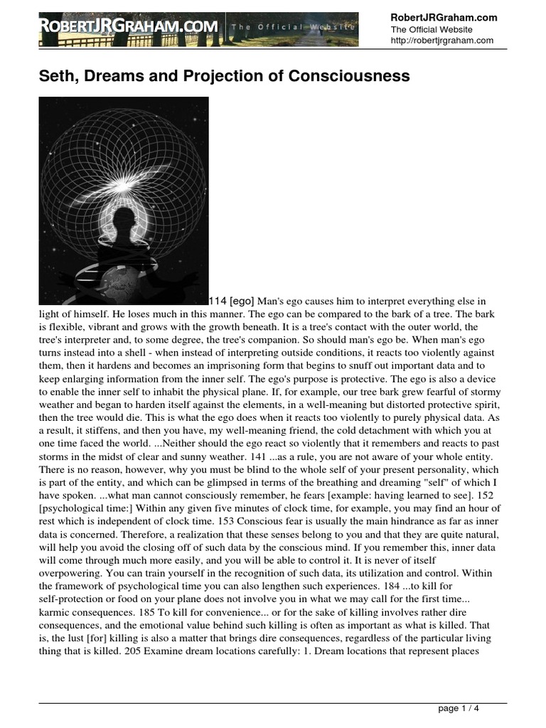 Seth Dreams and Projection of Consciousness | PDF | Dream | Perception