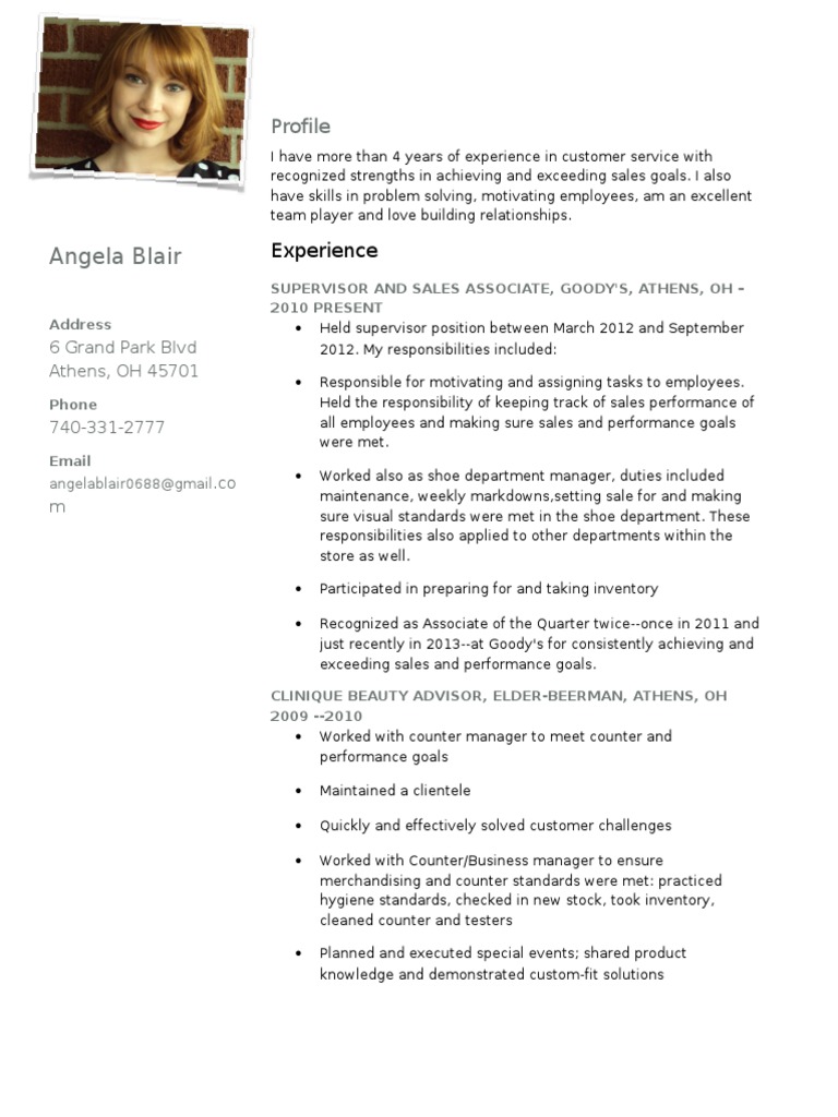 Angela Photo Resume | PDF