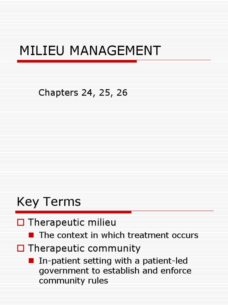 Milieu Management | PDF | Psychotherapy | Patient