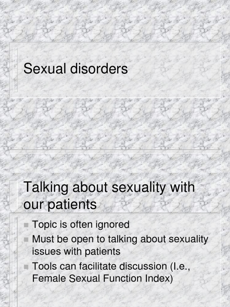 Sexual Disorders Powerpoint Presentation Pdf Sexual Dysfunction
