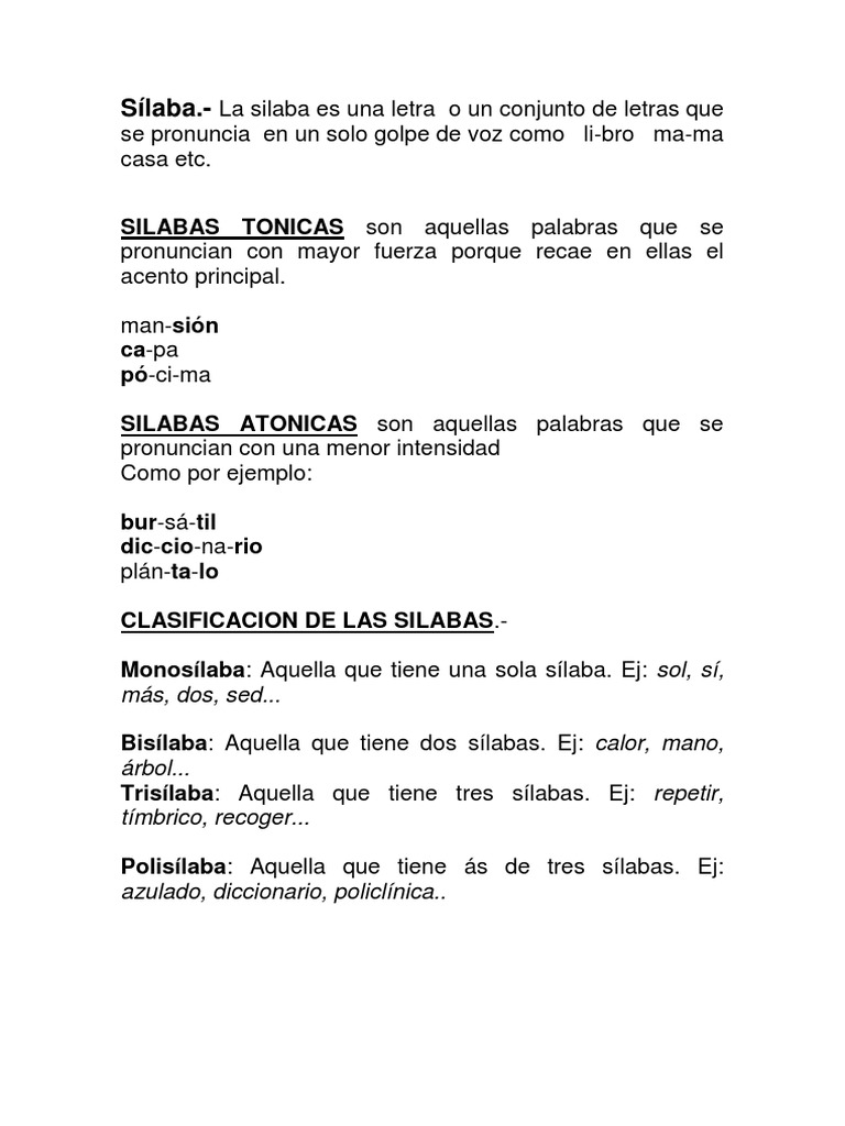 Sílaba | PDF | Los símbolos | Lingüística