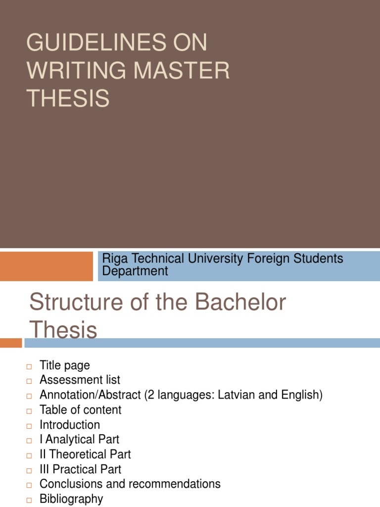 Guidelines On Writing Master Thesis - 2012 | PDF | Thesis | Abstract ...