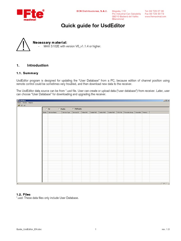 Guide UsdEditor en | Download Free PDF | Databases | Computing Platforms