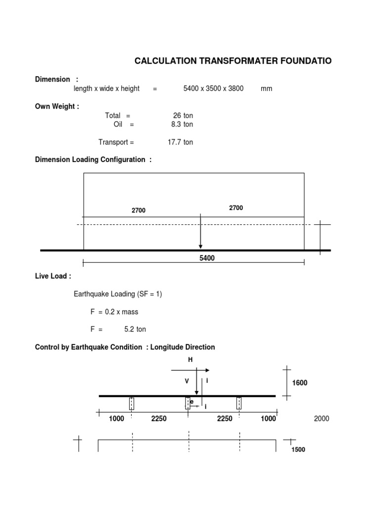 Transformer Foundation Load Calculations | PDF | Deep Foundation ...