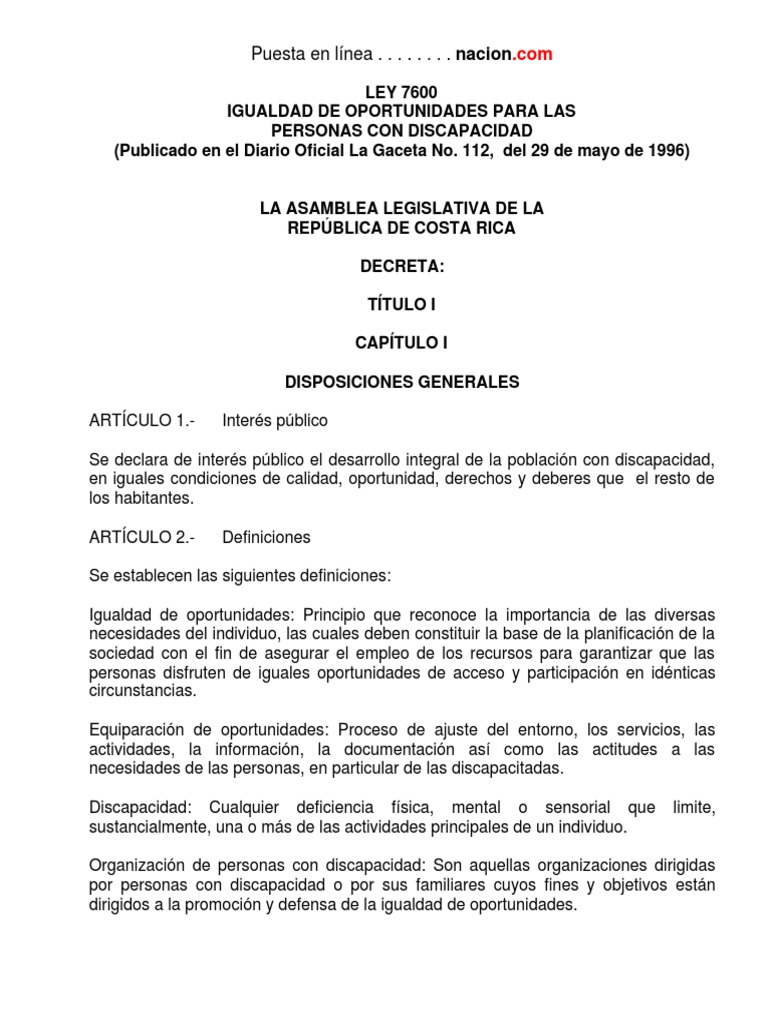 Ley 7600 | PDF | Invalidez | Discriminación