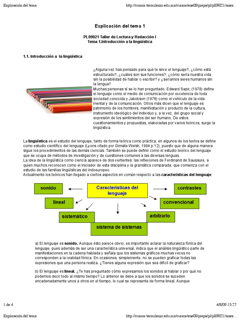 Explicación Del Tema | PDF | Habla | Palabra