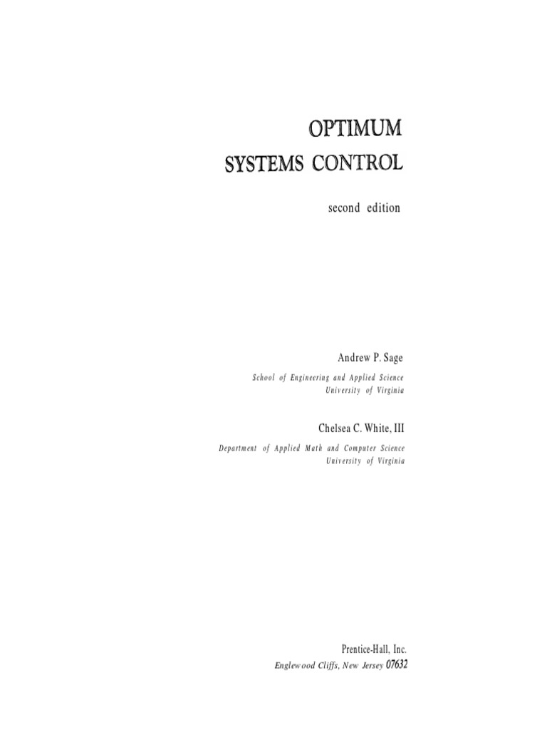 Optimum Systems Control PDF | PDF