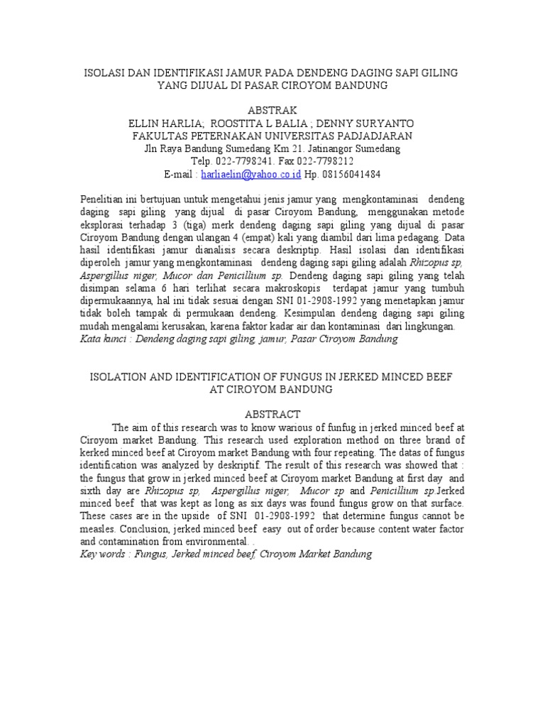 Jamur pada Dendeng Sapi Giling | PDF